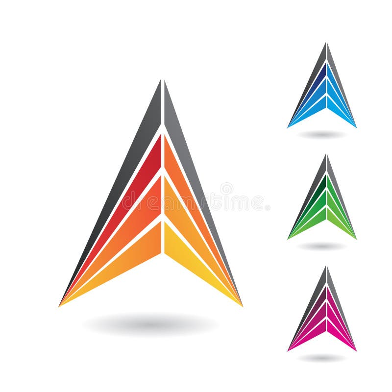 Colorful Abstract Triangle Symbol of Letter a Stock Vector ...