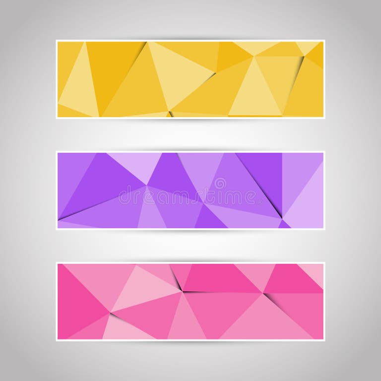 Colorful Abstract Triangular Polygonal Banners Set Stock Vector ...