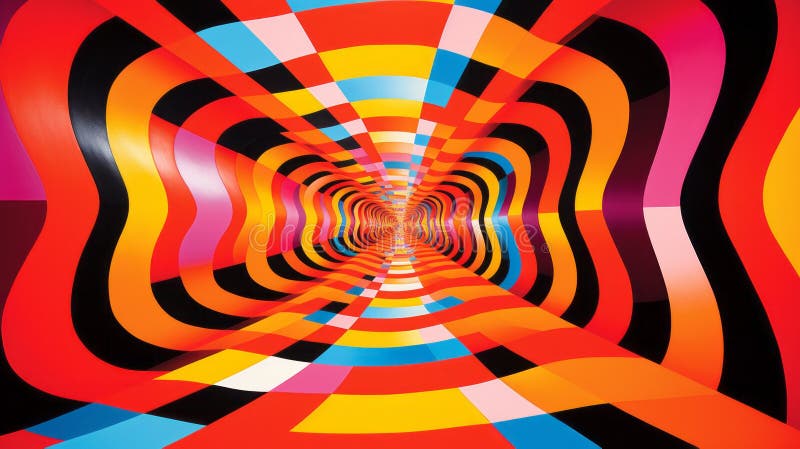 Colorful Abstract Tunnel: Distorted Proportions and Playful Perspective ...