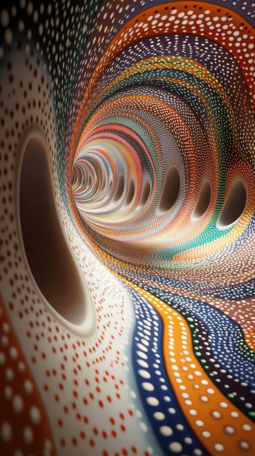 Colorful Abstract Tunnel with Intricate Dot Patterns Creates a Sense of ...