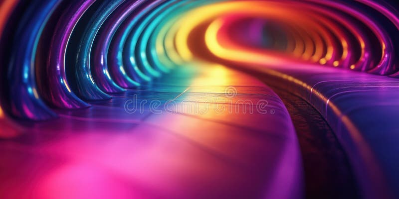 Colorful Abstract Tunnel with Vibrant Lighting Effects and Smooth ...