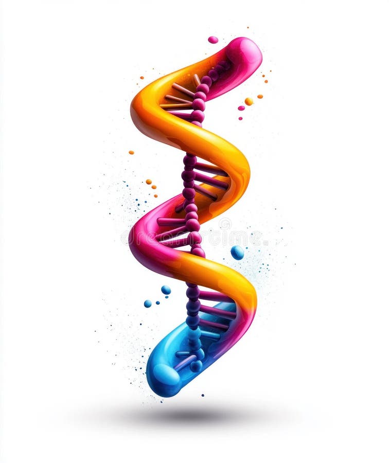 Colorful Abstract Twisting Structure DNA with Organic Forms Stock ...