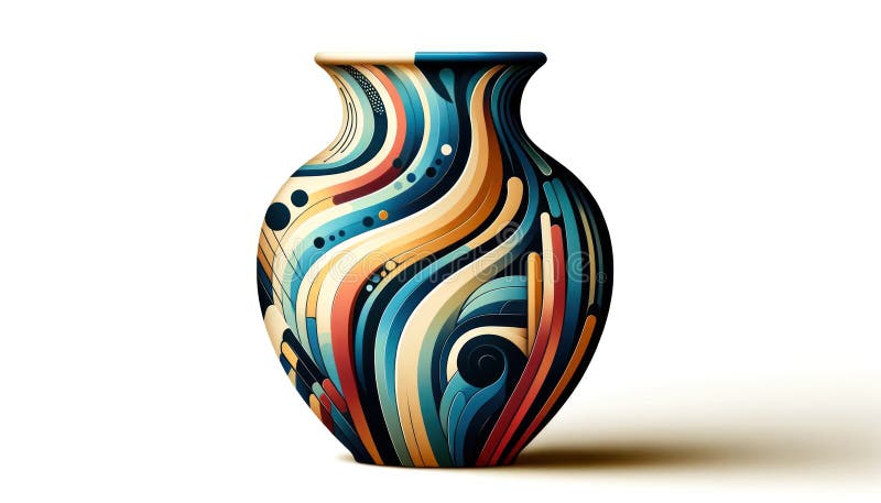 Colorful Abstract Vase Design Isolated on White Background Stock ...