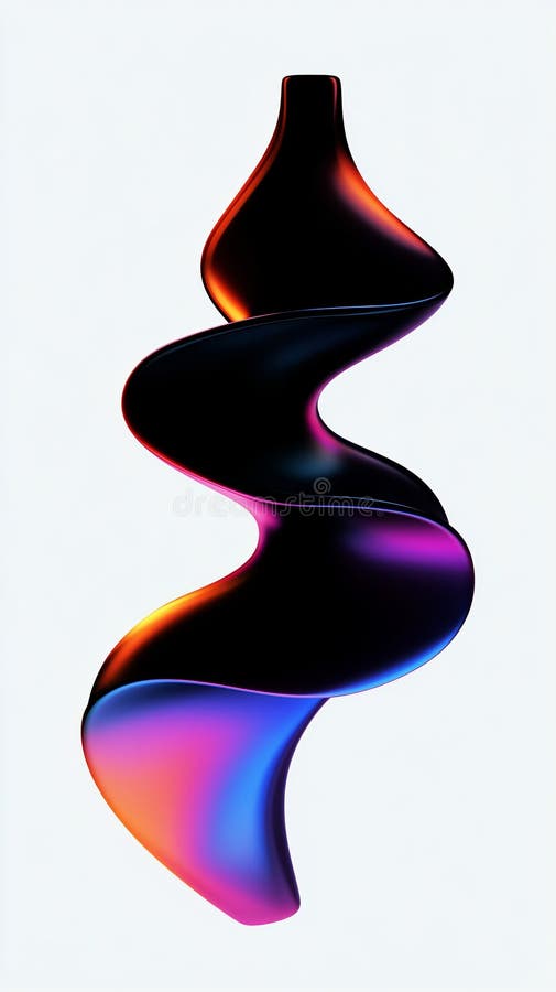 Colorful Abstract Vase with a Swirling Design and Gradient Texture ...