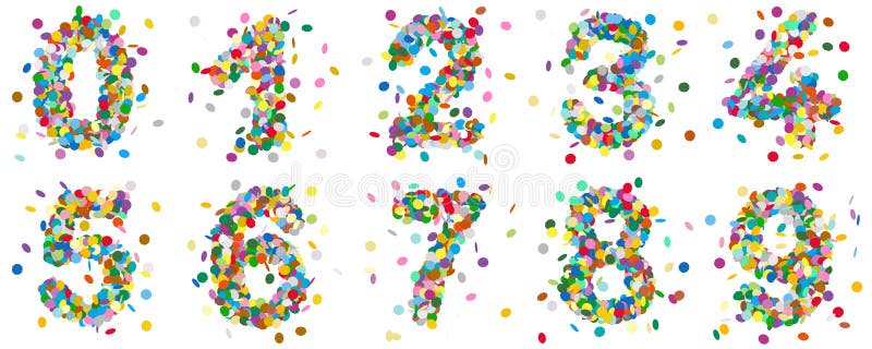 Abstract Confetti Word - Happy Letter - Colorful Panorama Vector Stock ...