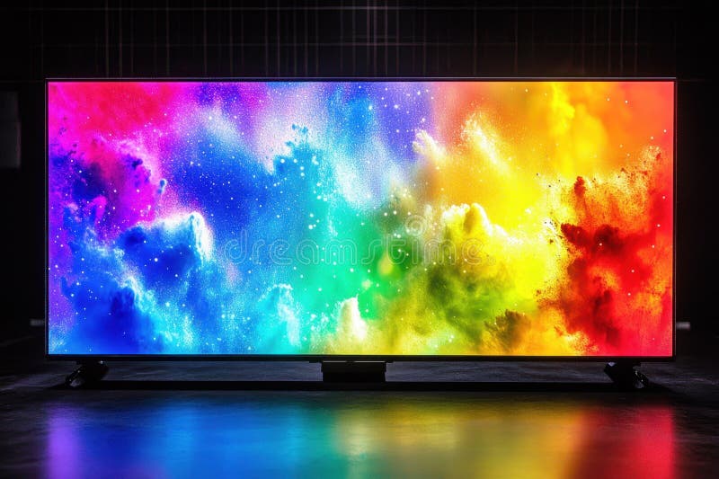 Colorful Abstract Visual Display Shining in a Modern Entertainment ...