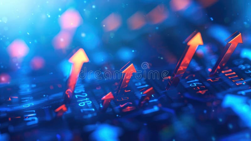 Colorful Abstract Visualization of Rising Trends in Financial Data ...