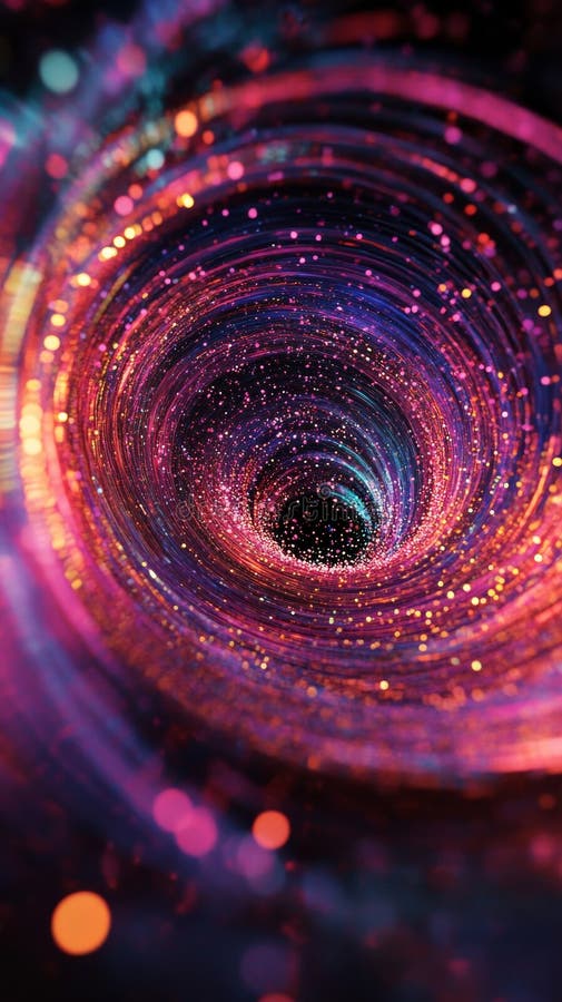 Colorful Abstract Vortex with Glowing Particles Stock Photo - Image of ...