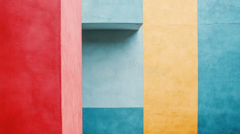 Colorful Abstract Wall Design with Geometric Shapes Stock Illustration ...