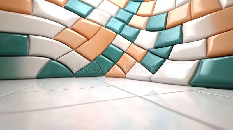 A Colorful, Abstract Wall Design with Smooth Tiles and a Reflective ...