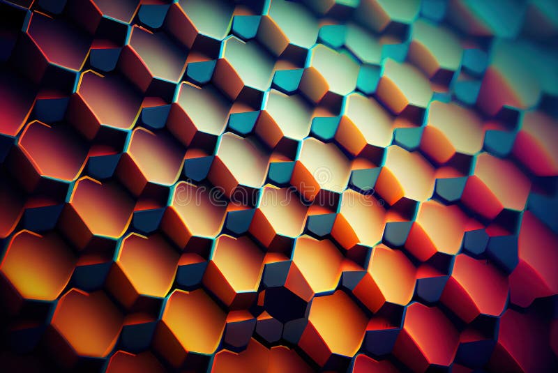 Colorful Abstract Wallpaper with Hex Theme Stock Illustration ...