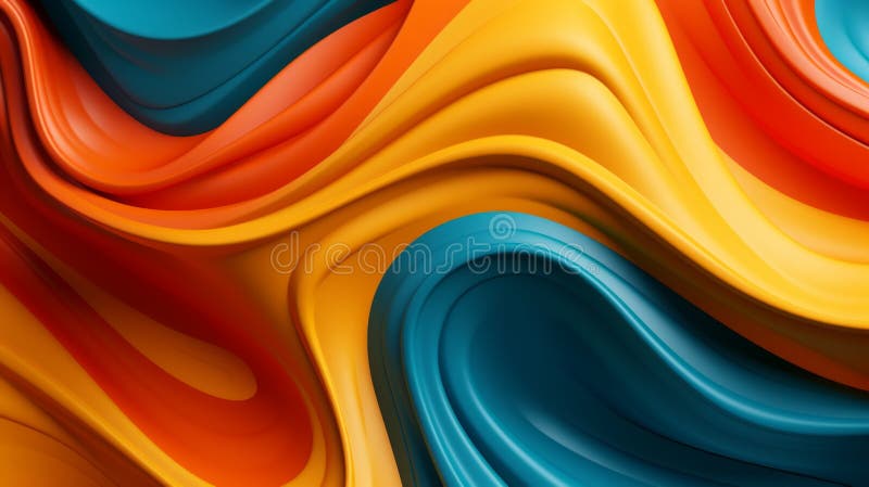 Colorful Abstract Wallpaper with Teal and Orange Design AI Generated ...