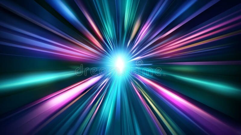 Colorful Abstract Warp Speed, Explosion Effect with Light Trails ...