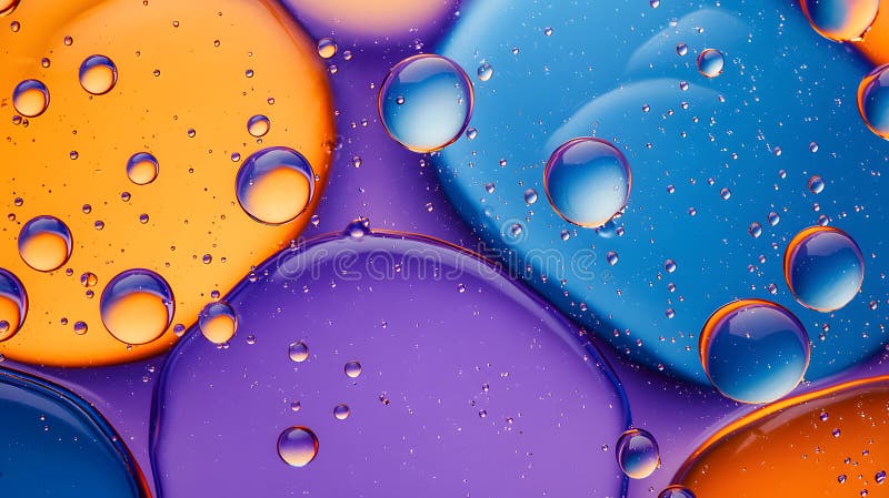 Colorful Abstract Water Droplets on a Surface Stock Image - Image of ...