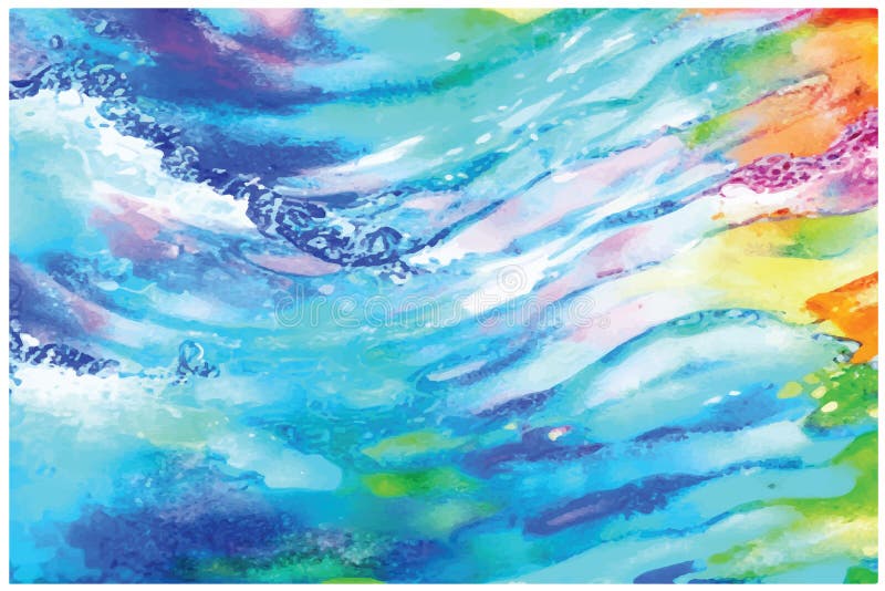 Colorful Abstract Water Painting Background Stock Illustration ...