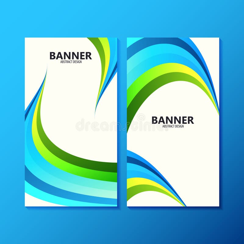 Colorful Abstract Wave Banner Design Stock Vector - Illustration of ...
