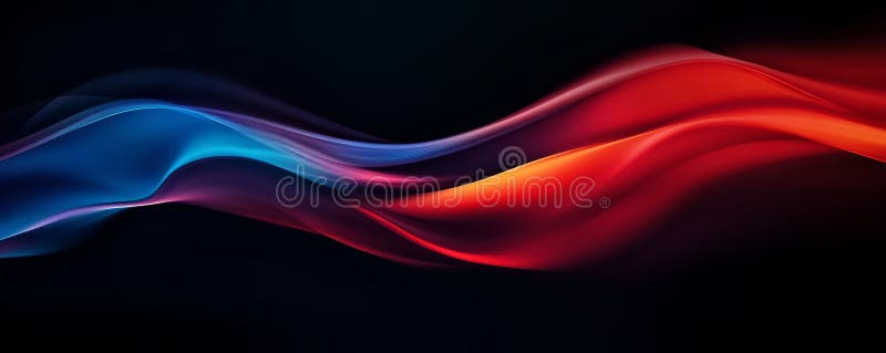 Colorful Abstract Wave with Black Background, Digital Art Concept Stock ...