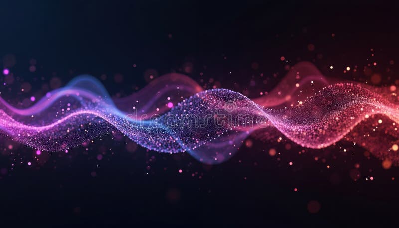 Colorful Abstract Wave Data Flow on Dark Backdrop. Digital Presentation Background Stock ...