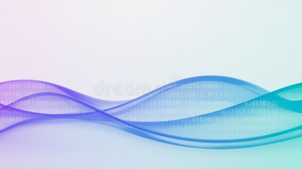 Colorful Abstract Wave Design with Binary Code and Smooth Gradient in ...