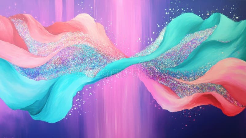 Colorful Abstract Wave Design with Glittering Texture Stock ...