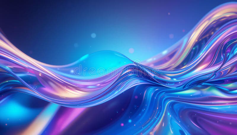 Colorful Abstract Wave Design with Shiny Effects Stock Illustration ...