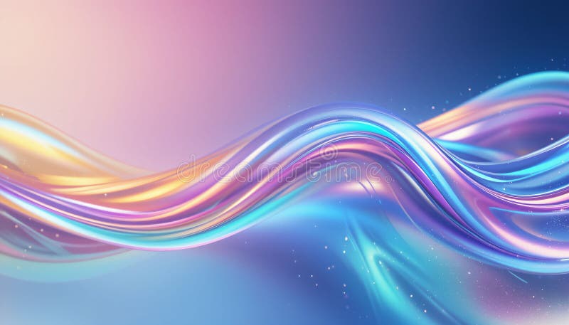Colorful Abstract Wave Design with Shiny Effects Stock Illustration ...