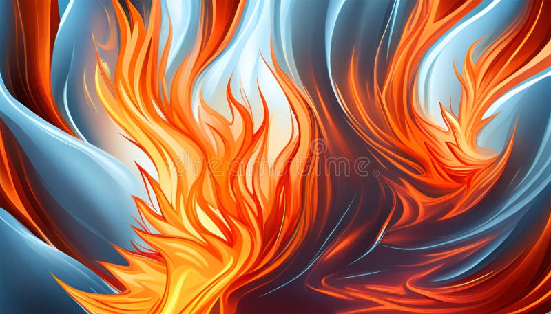Colorful Abstract Wave of Fire Lines - Generative AI Stock Illustration ...