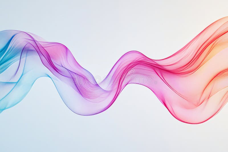 Colorful Abstract Wave of Flowing Ribbons in Motion Against a White ...