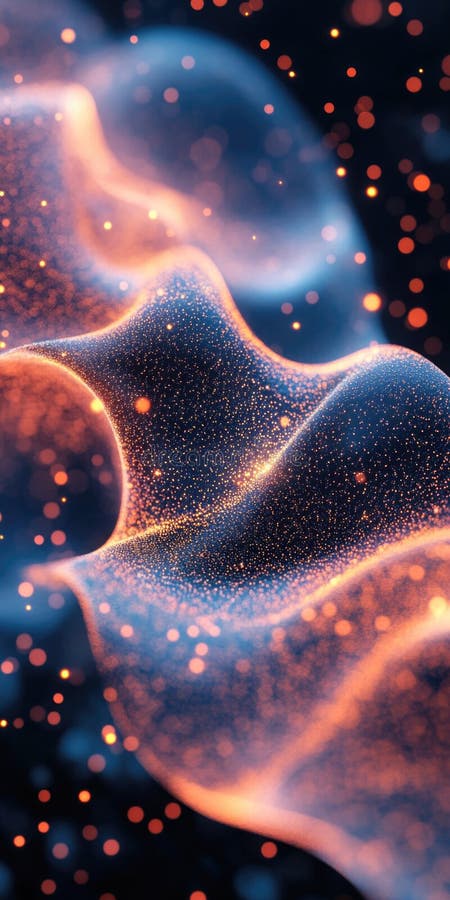 Colorful Abstract Wave with Glowing Particles Creating a Mesmerizing ...