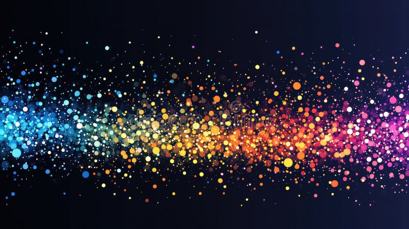 Colorful Abstract Wave of Gradient Dots on Dark Background Stock ...