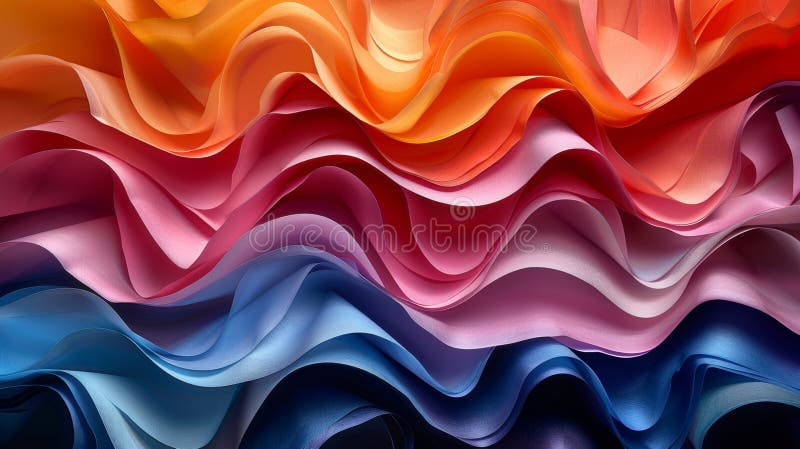 Colorful Abstract Wave Pattern of Fabric Stock Photo - Image of hues ...