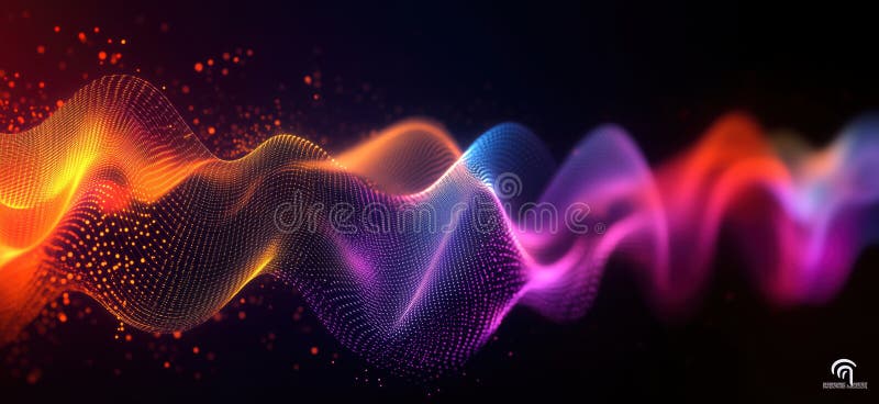 Colorful Abstract Wave Pattern with Glowing Particles and Smooth ...