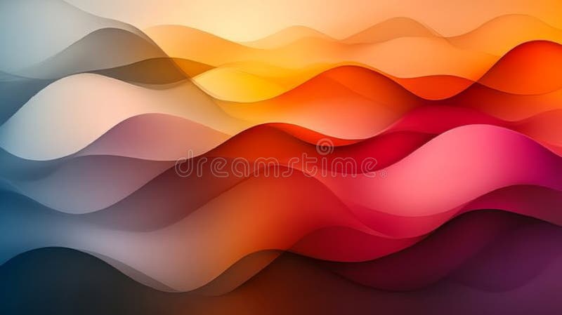 Colorful Abstract Wave Pattern in Gradient Shades, Dynamic Flow. Modern ...