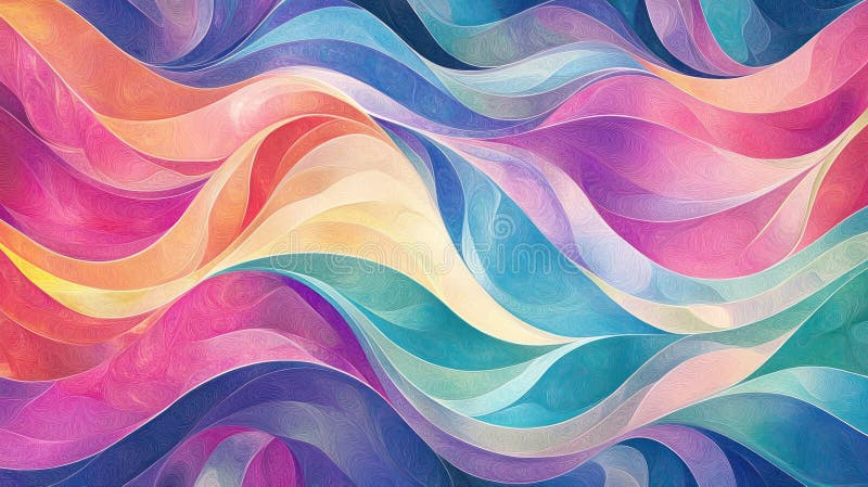 A Colorful Abstract Wave Pattern with Smooth Gradients and Flowing ...