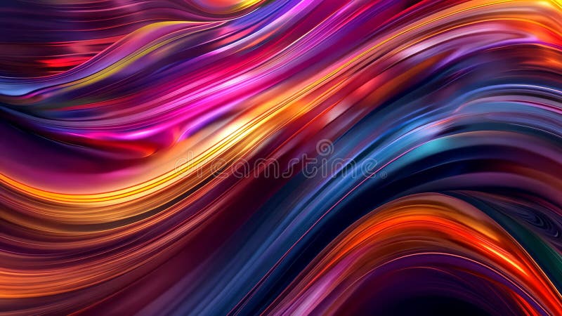 Colorful Abstract Wave Pattern with Vibrant Gradients, Digital Art ...