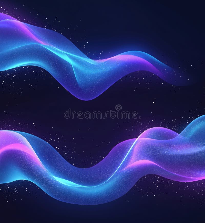 Colorful Abstract Wave Patterns with Glowing Effects and Starry ...