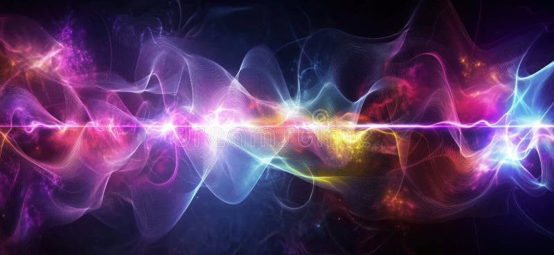 Colorful Abstract Wave Patterns with Glowing Light Effects and Cosmic ...