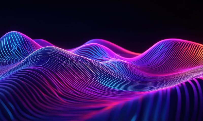 Colorful Abstract Wave Patterns Neon Lights Smooth Curves Stock Photos ...