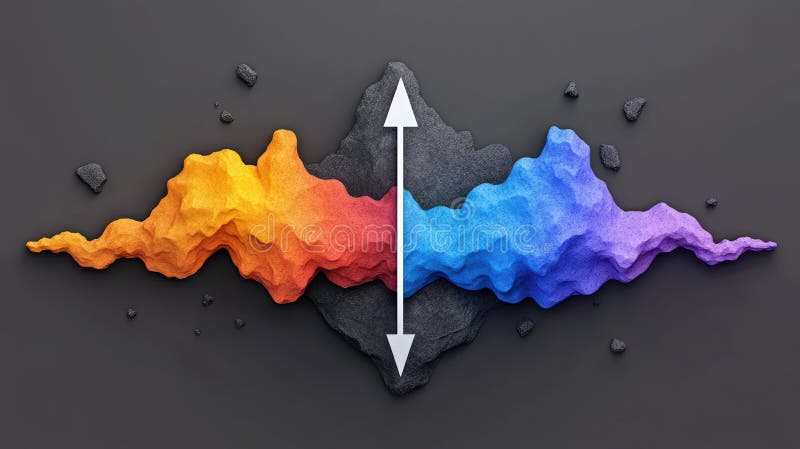 Colorful Abstract Wave Patterns with Texture on a Dark Background ...