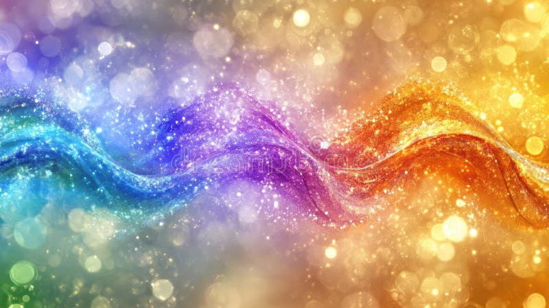 A Colorful Abstract Wave of Shimmering Light and Glittering Particles ...