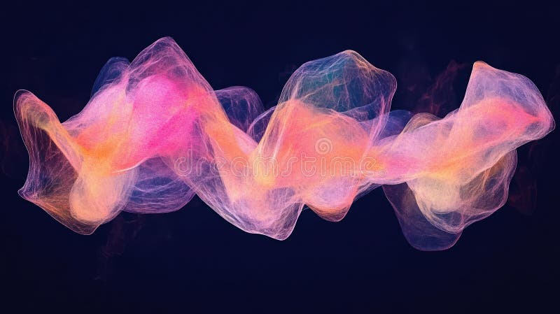 A Colorful Abstract Wave of Translucent Shapes Blending in Soft Hues ...