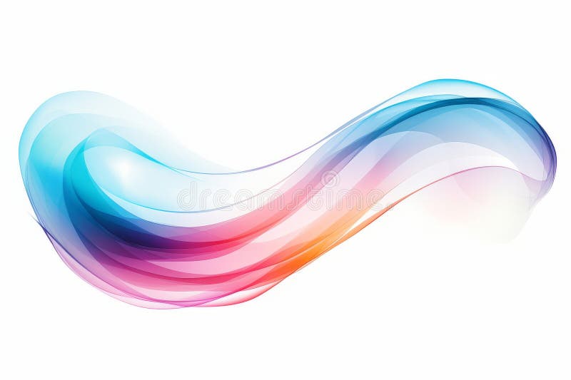 Colorful Abstract Wave Vector Illustration on White Background Stock ...