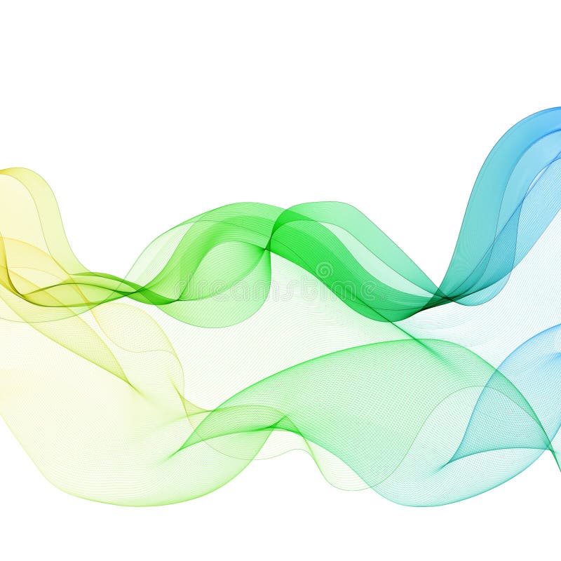 Colorful Abstract Wave. Yellow and Green Lines. Vector Background. Eps ...
