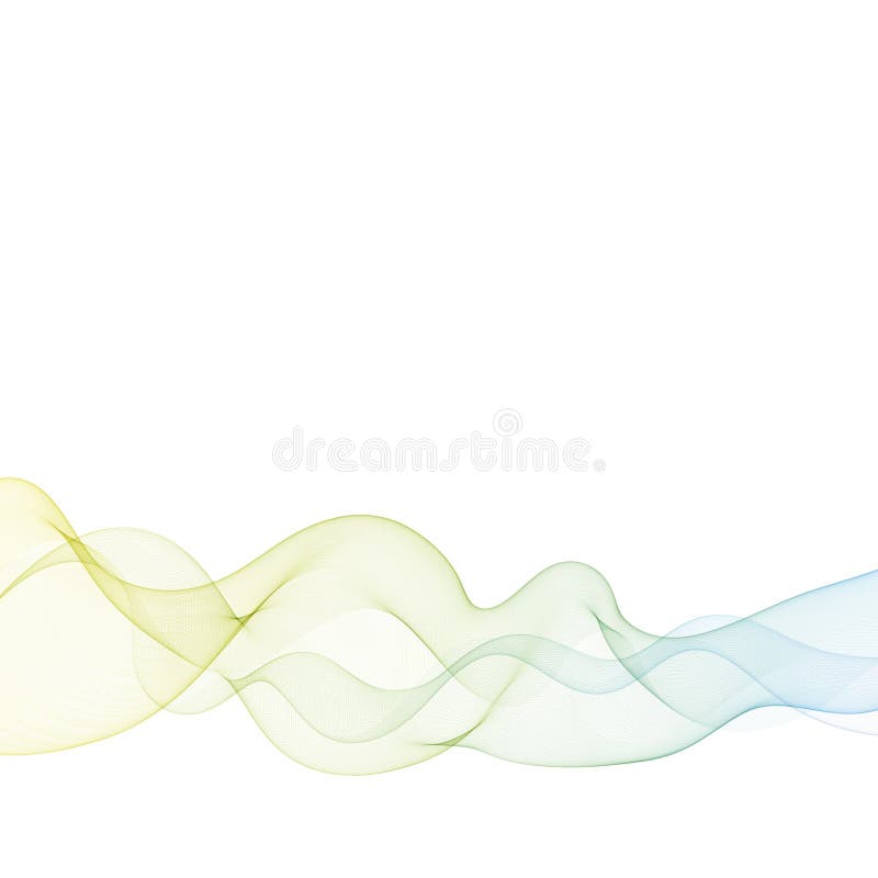 Colorful Abstract Wave. Yellow and Green Lines. Vector Background. Eps ...