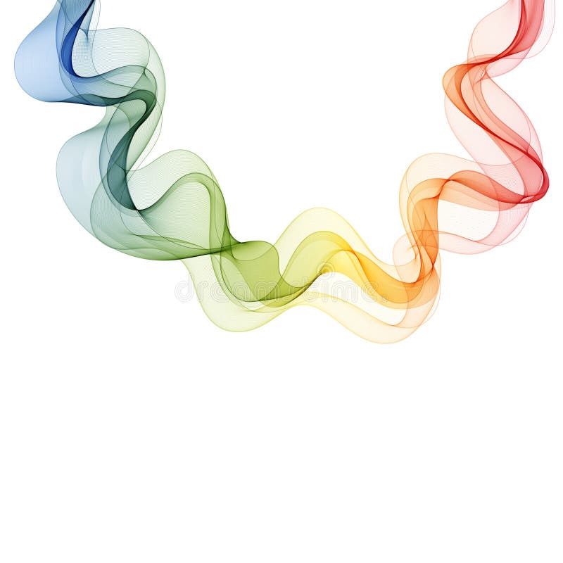 Colorful Abstract Wave. Yellow and Green, Red and Blue Lines. Vector ...