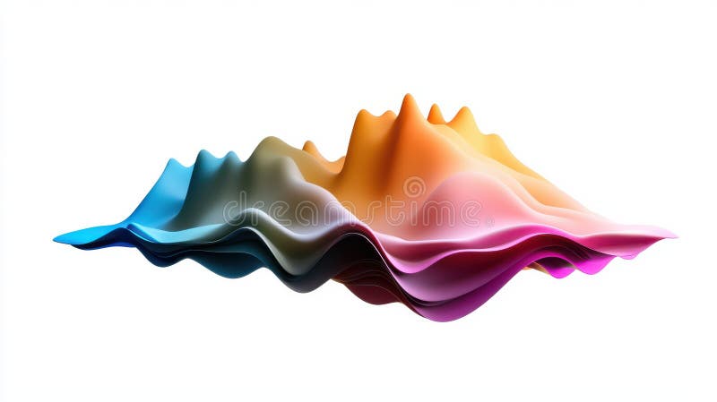 Colorful Abstract Waveform Design with Smooth Curves and Peaks Stock ...