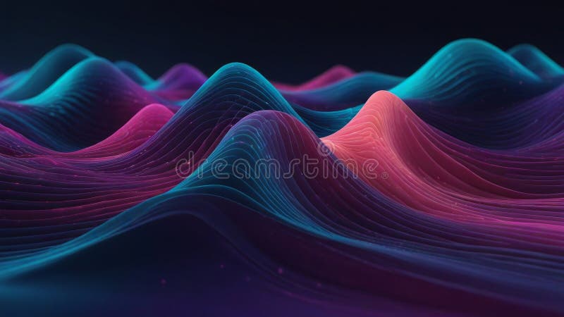 Colorful Abstract Waveforms Stock Illustration - Illustration of ...