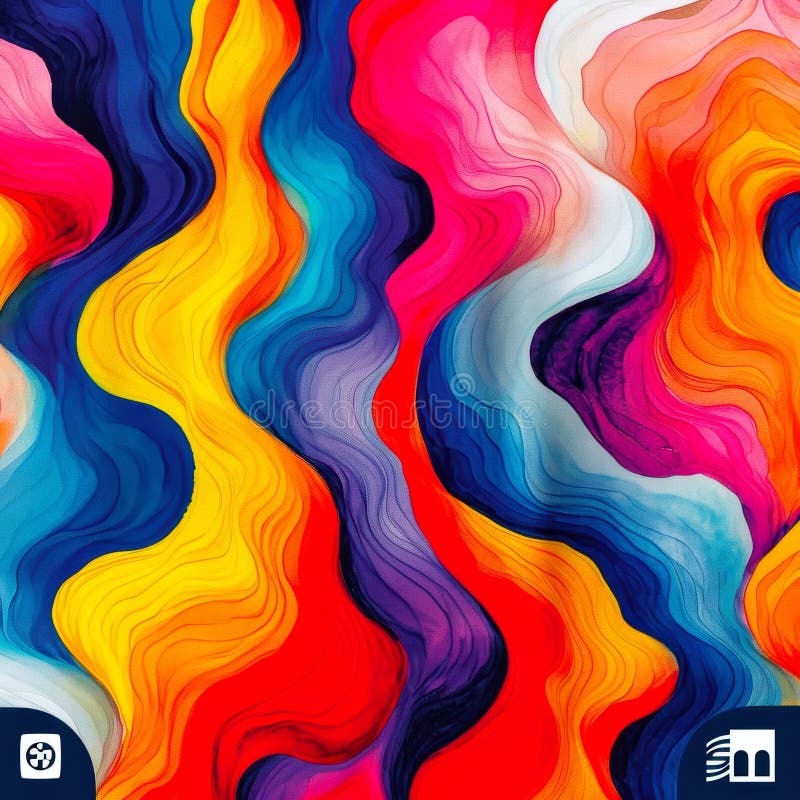 Colorful Abstract Waves Artwork Featuring Vivid and Dynamic Patterns ...