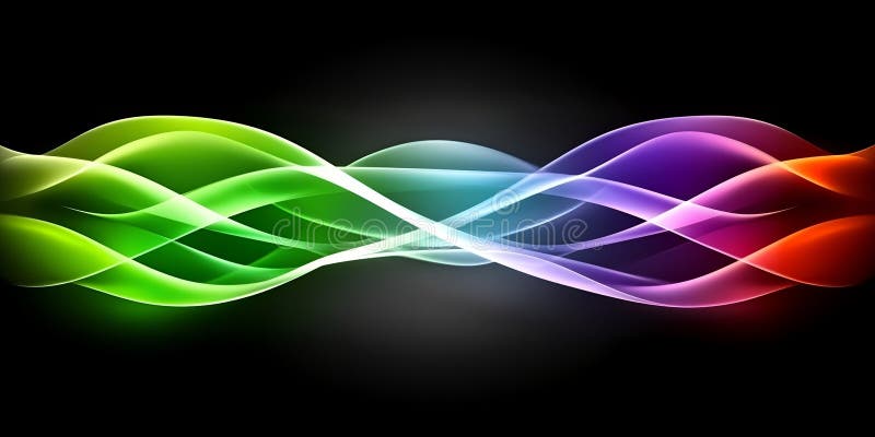 Colorful Abstract Waves on a Black Background Stock Illustration ...
