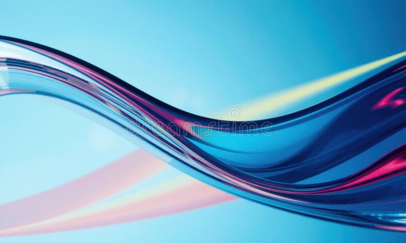 Colorful Abstract Waves in Blue, Pink, and Yellow Create Vibrant and ...